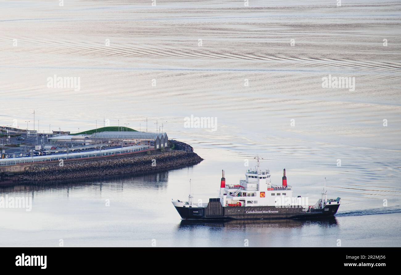 Caledonian MacBrayne ferry arriving at Gourock following repair works ...