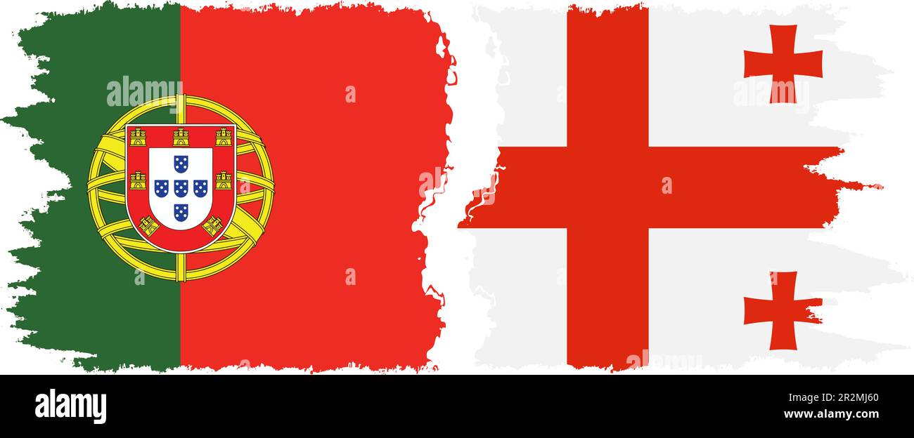 Georgia and Portugal grunge flags connection, vector Stock Vector Image ...