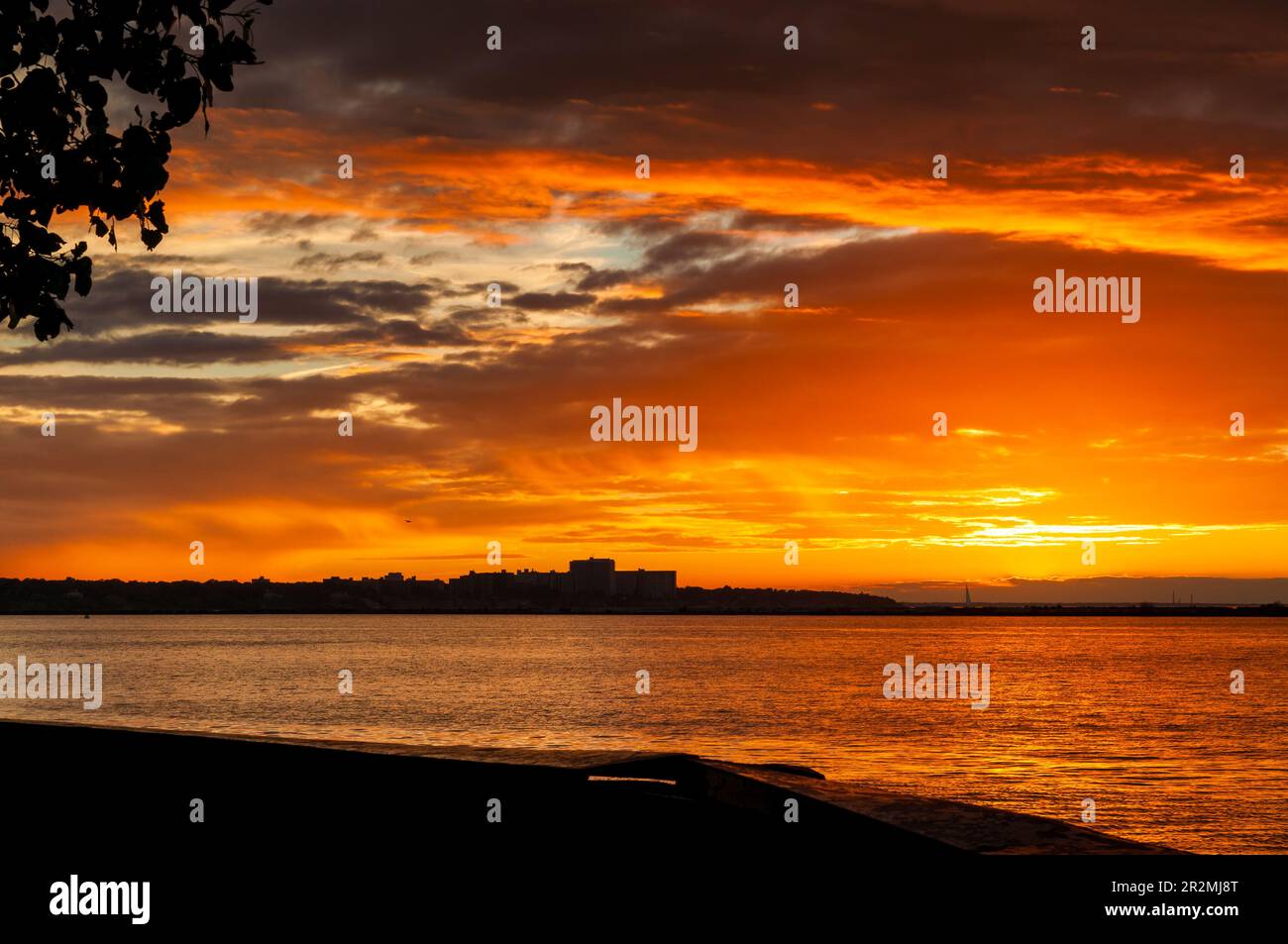 A spectacular early autumn sunset over Lake Erie and Greater Cleveland ...