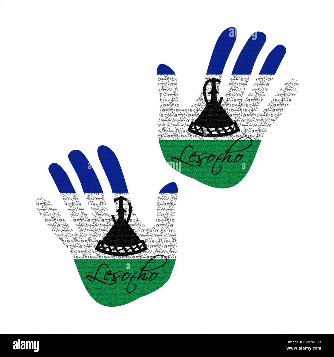 lesotho flag hand vector Stock Vector Image & Art - Alamy