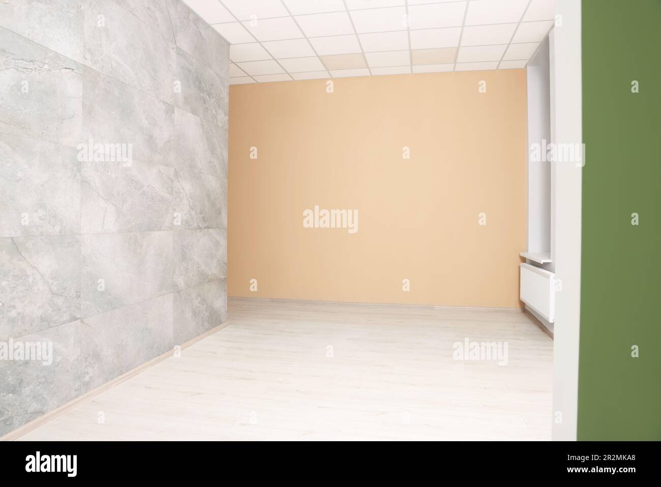 Empty office room with color walls. Interior design Stock Photo - Alamy
