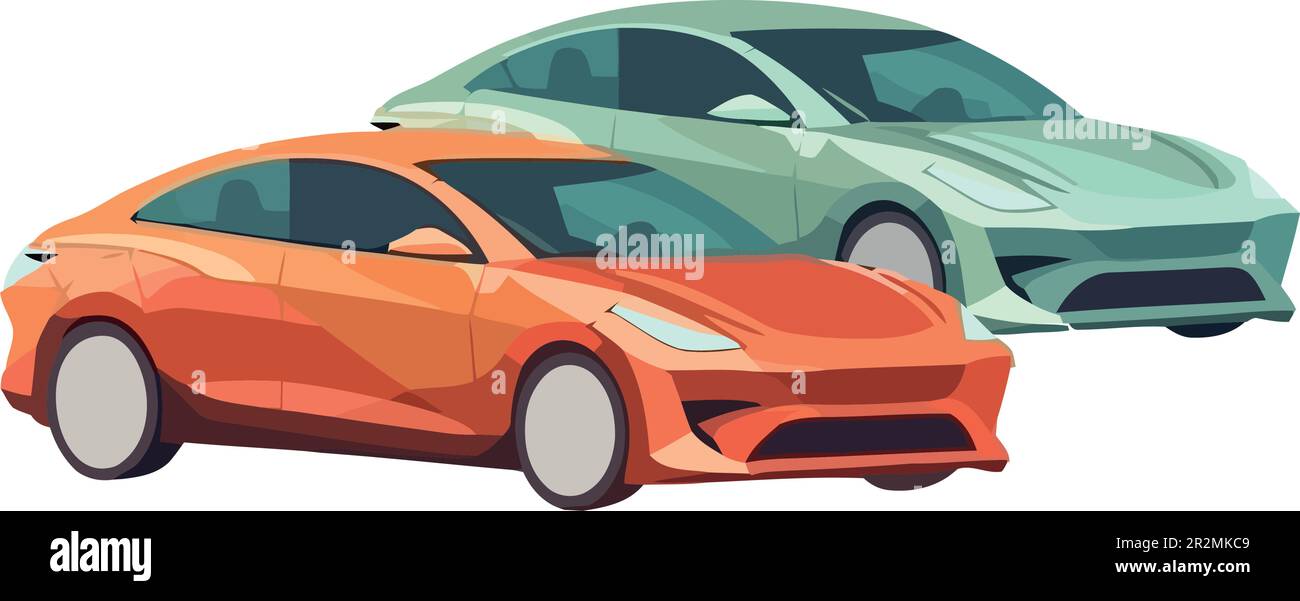 Shiny sports cars over white Stock Vector Image & Art - Alamy