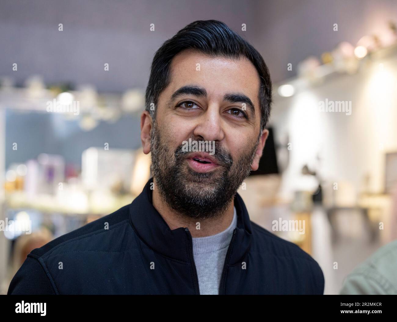 First Minister of Scotland Humza Yousaf during a visit to Bellshill in ...