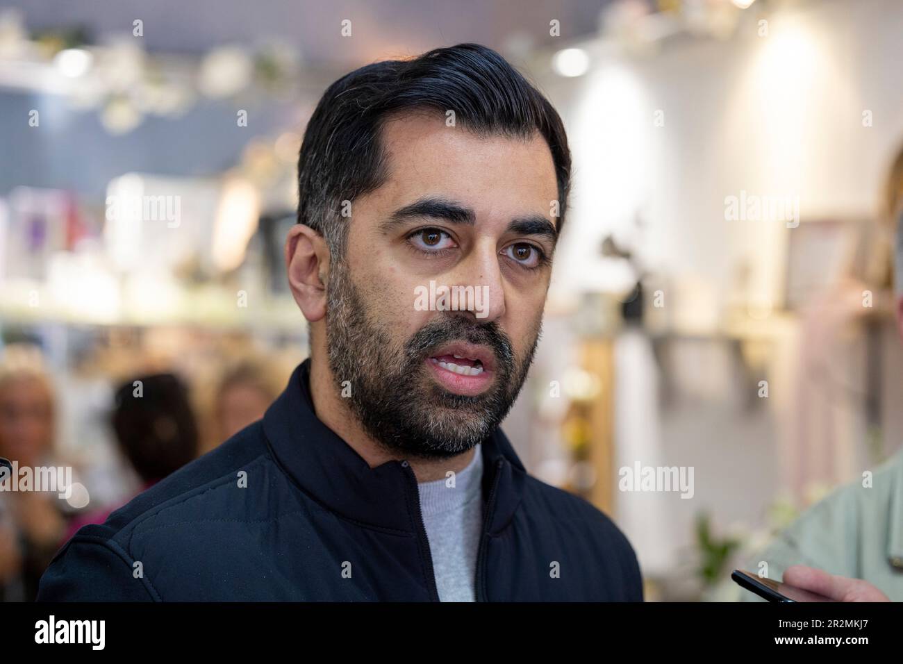 First Minister of Scotland Humza Yousaf during a visit to Bellshill in ...
