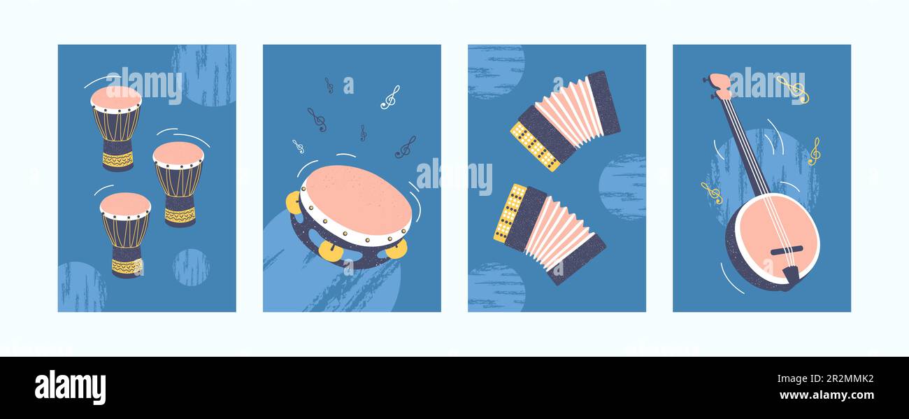 Musical instruments set in pastel colors Stock Vector Image & Art - Alamy