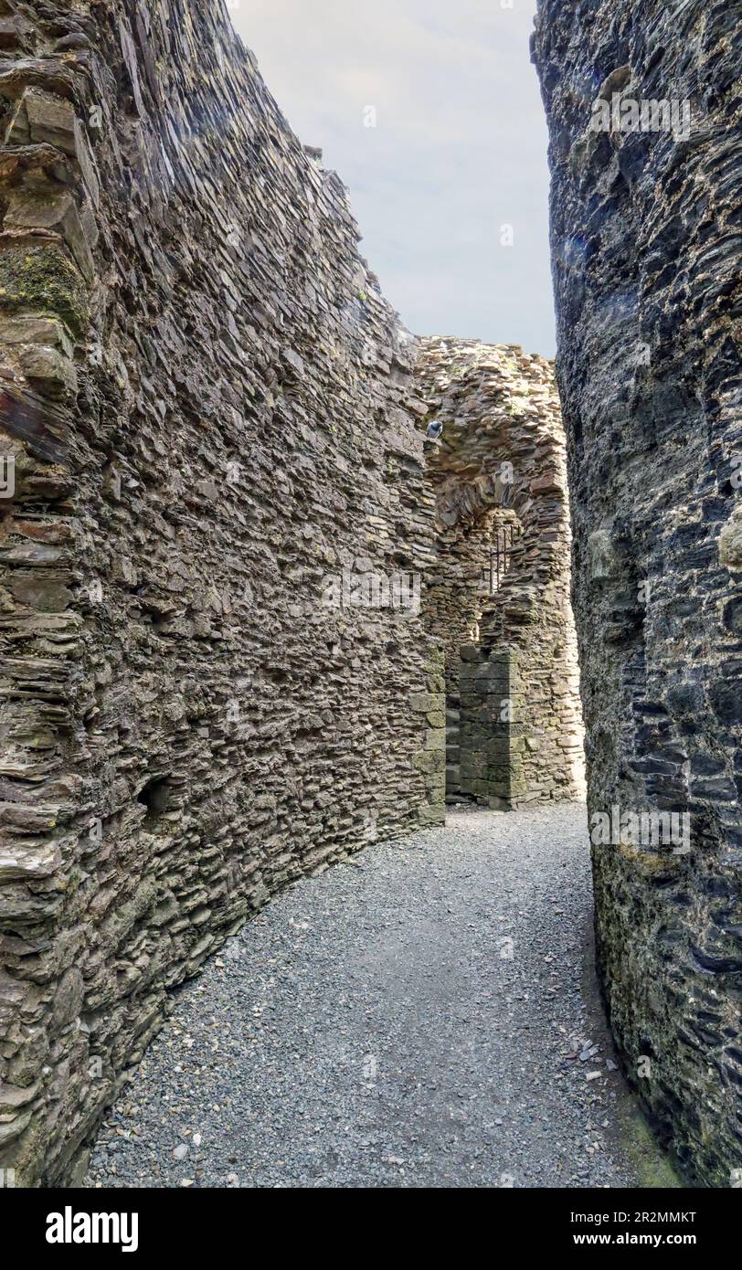 Between the Keep Wall and the High Tower at Launceston Castle. The dark ...