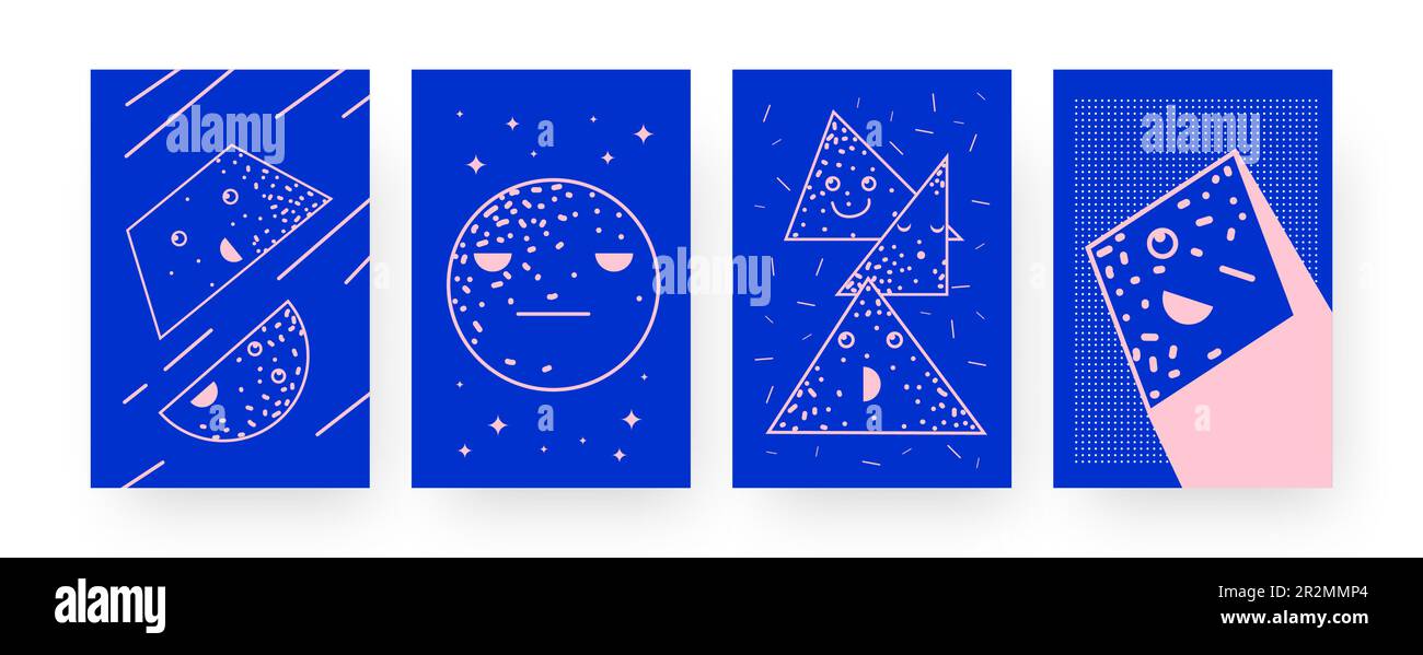 Collection of contemporary art posters with geometric shapes Stock ...