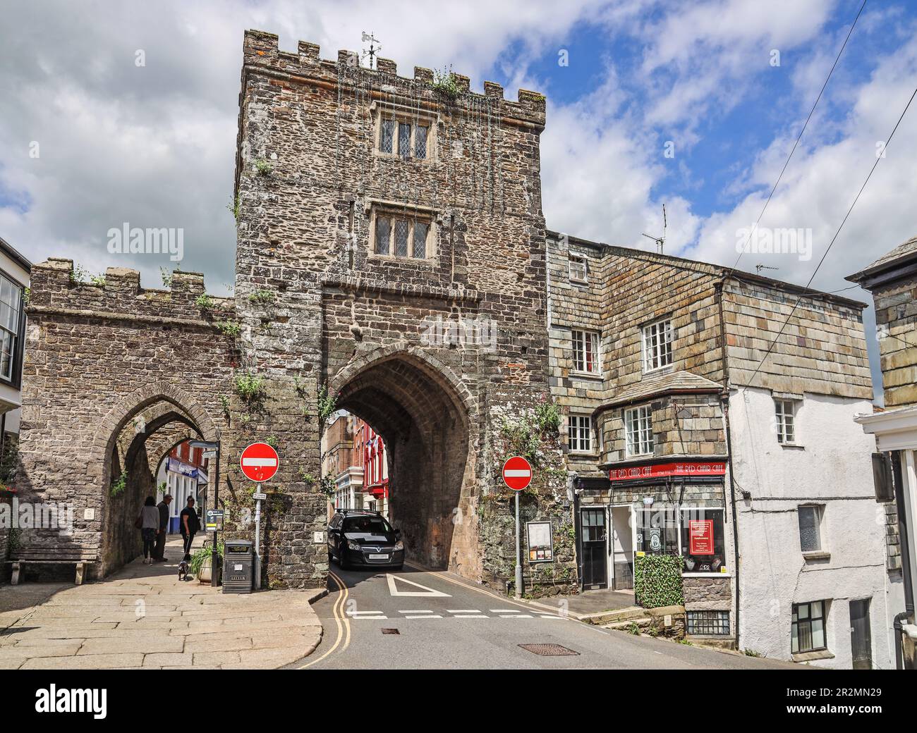 The Southgate Arch and Red Chair Cafe Launceston seen from Race Hill ...