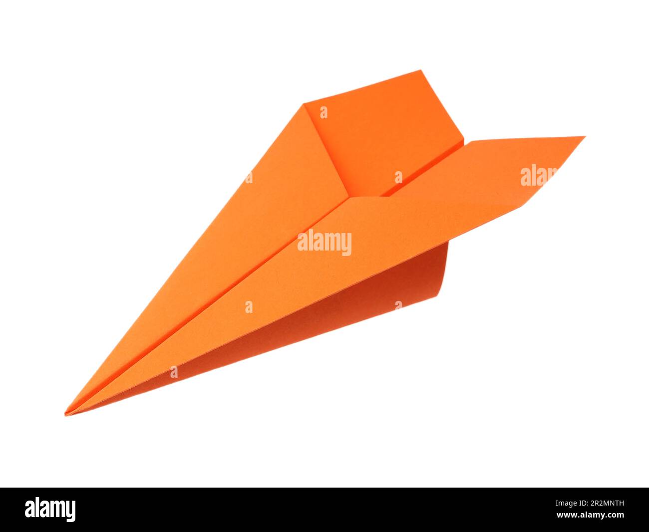 Handmade orange paper plane isolated on white Stock Photo - Alamy