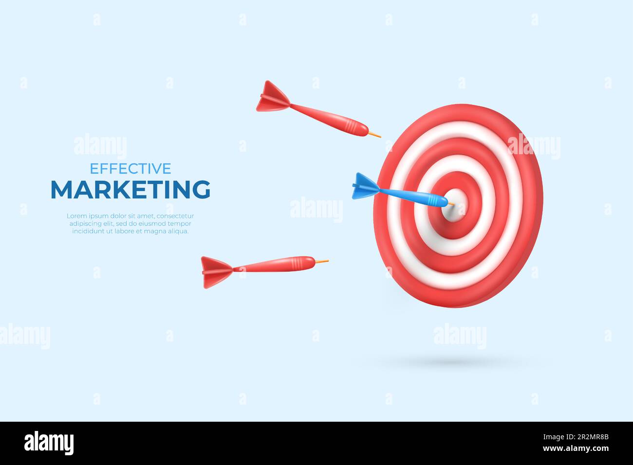 3d business, financial marketing. Effective targeting, realistic arrows ...