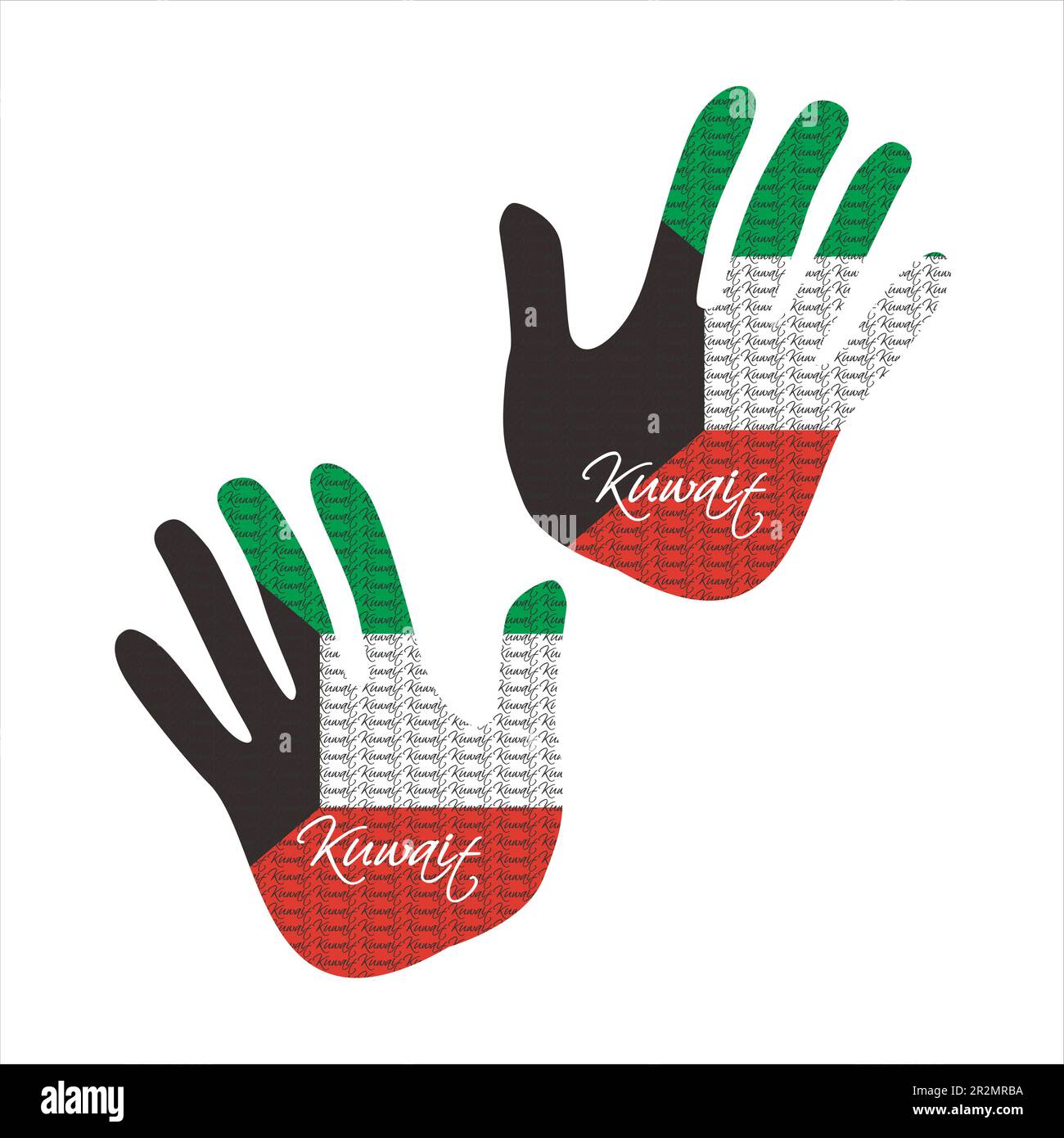 kuwait flag hand vector Stock Vector Image & Art - Alamy
