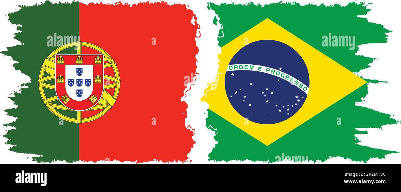 Brazil and Portugal grunge flags connection, vector Stock Vector Image ...