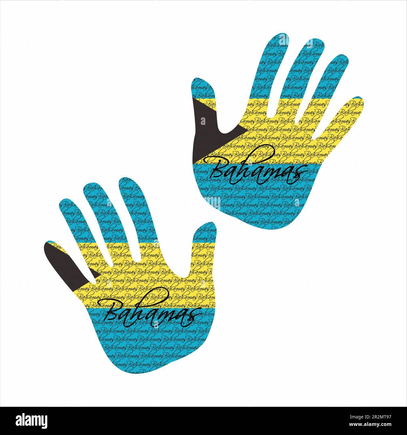 bahamas flag hand vector Stock Vector Image & Art - Alamy