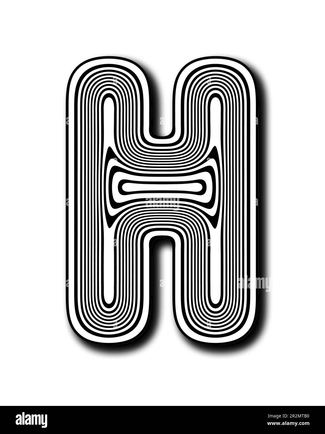 majuscule H design Lines Stock Photo - Alamy
