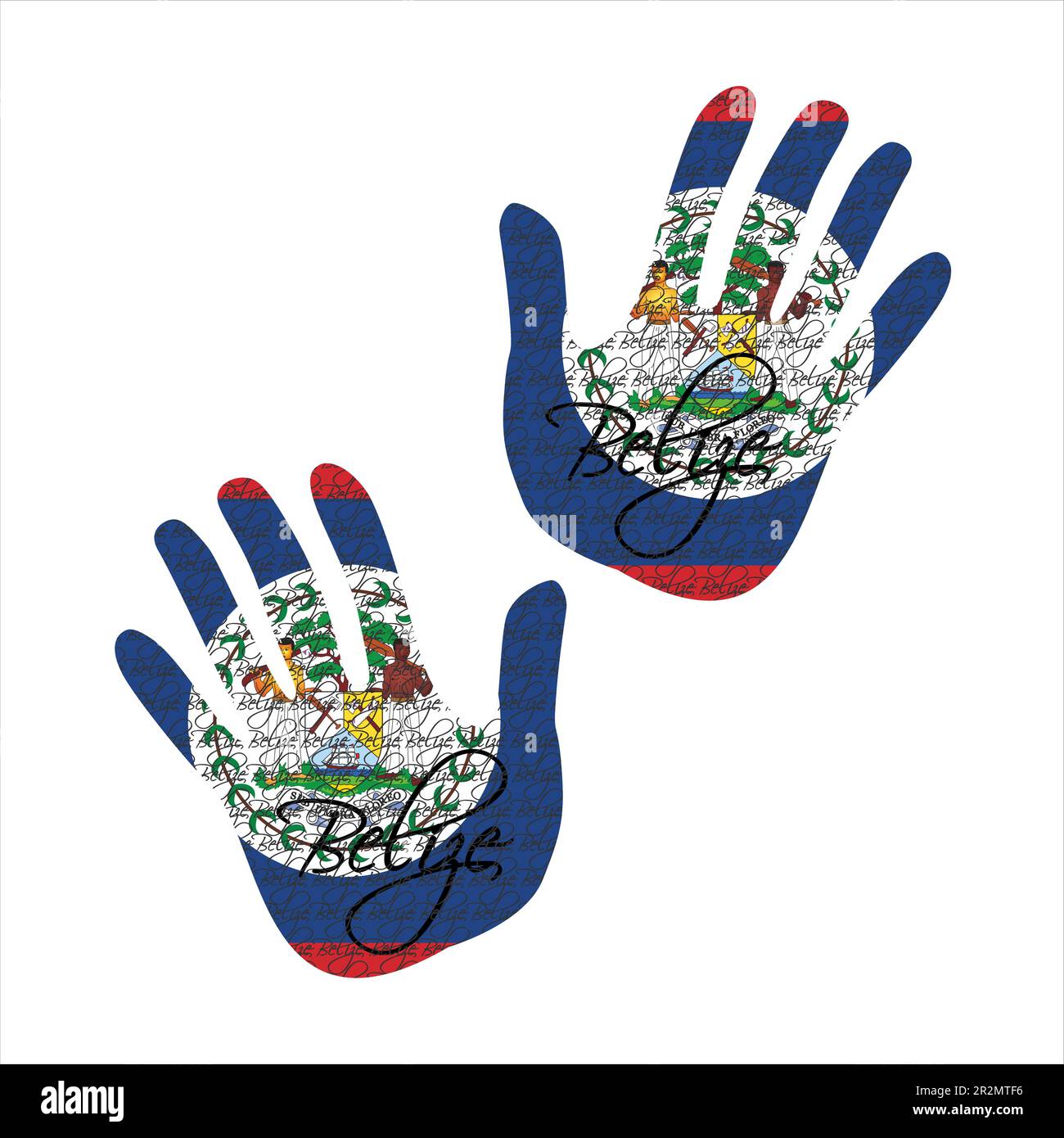belize flag hand vector Stock Vector Image & Art - Alamy