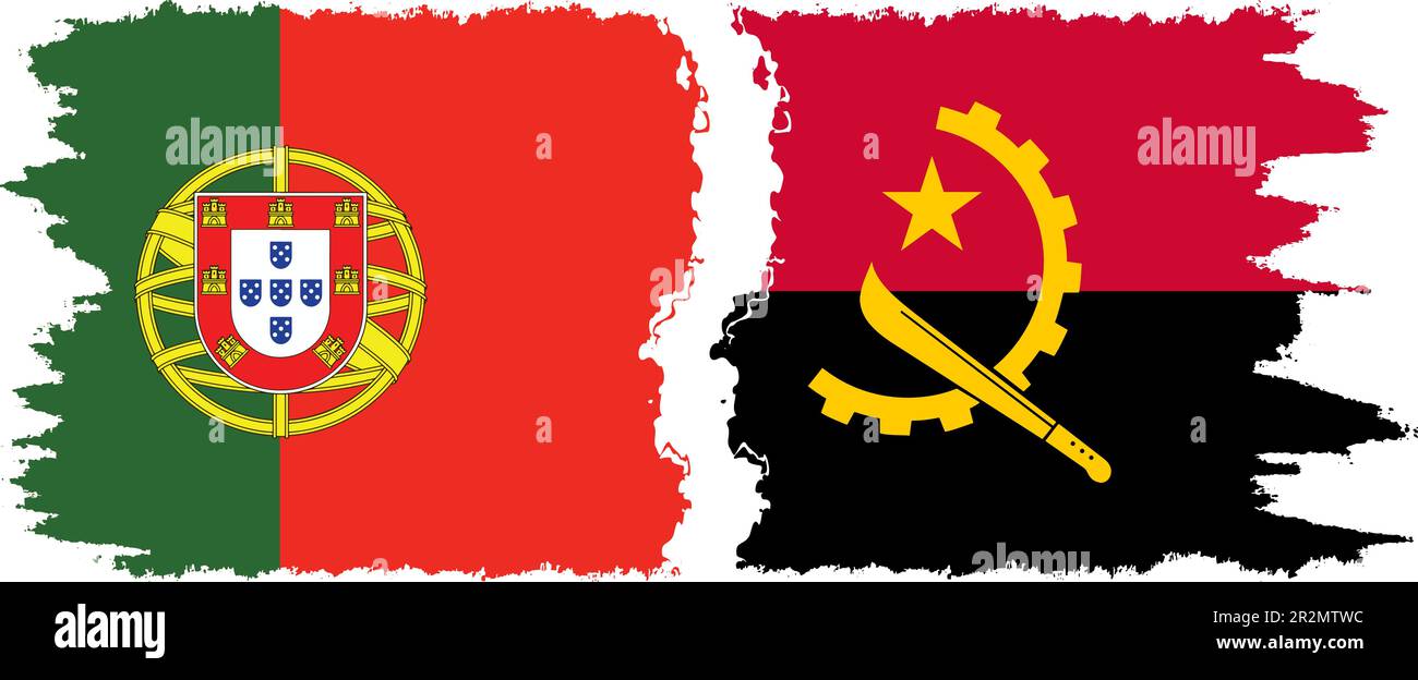 Angola and Portugal grunge flags connection, vector Stock Vector Image ...