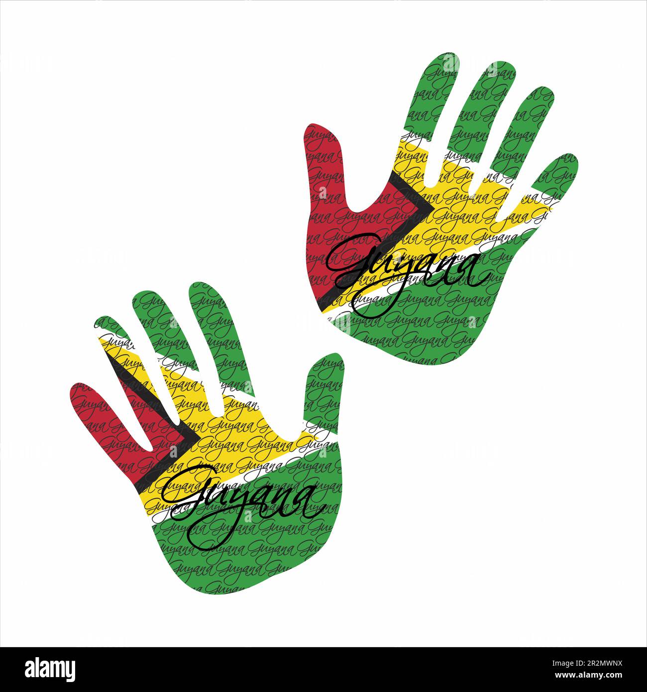 guyana flag hand vector Stock Vector Image & Art - Alamy
