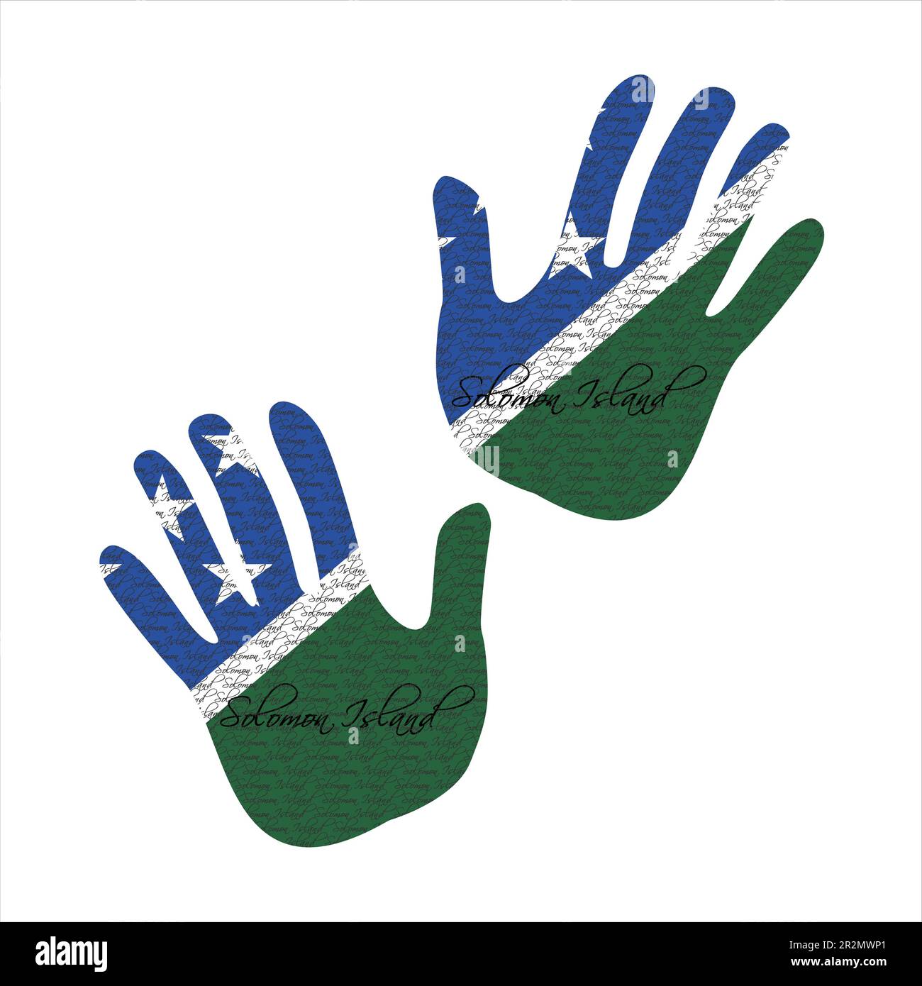 Hand drawn vector illustration with solomon island flag pattern great ...