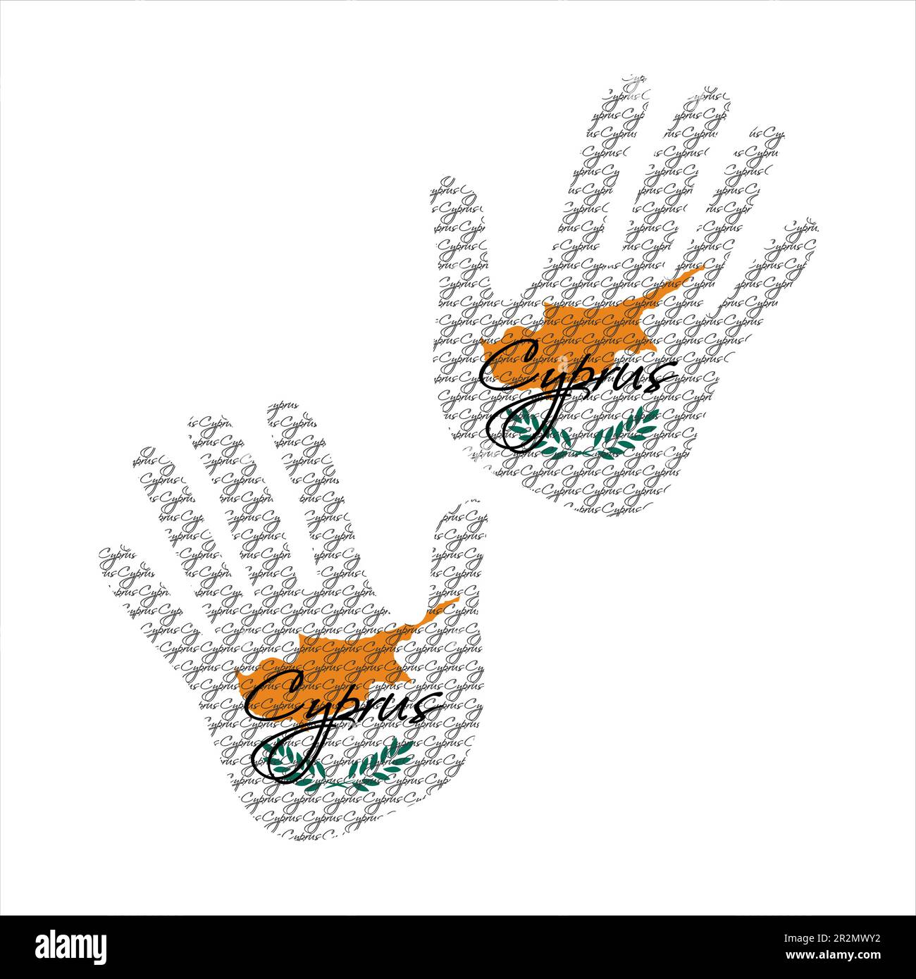 Hand drawn vector illustration with cyprus flag pattern great for ...