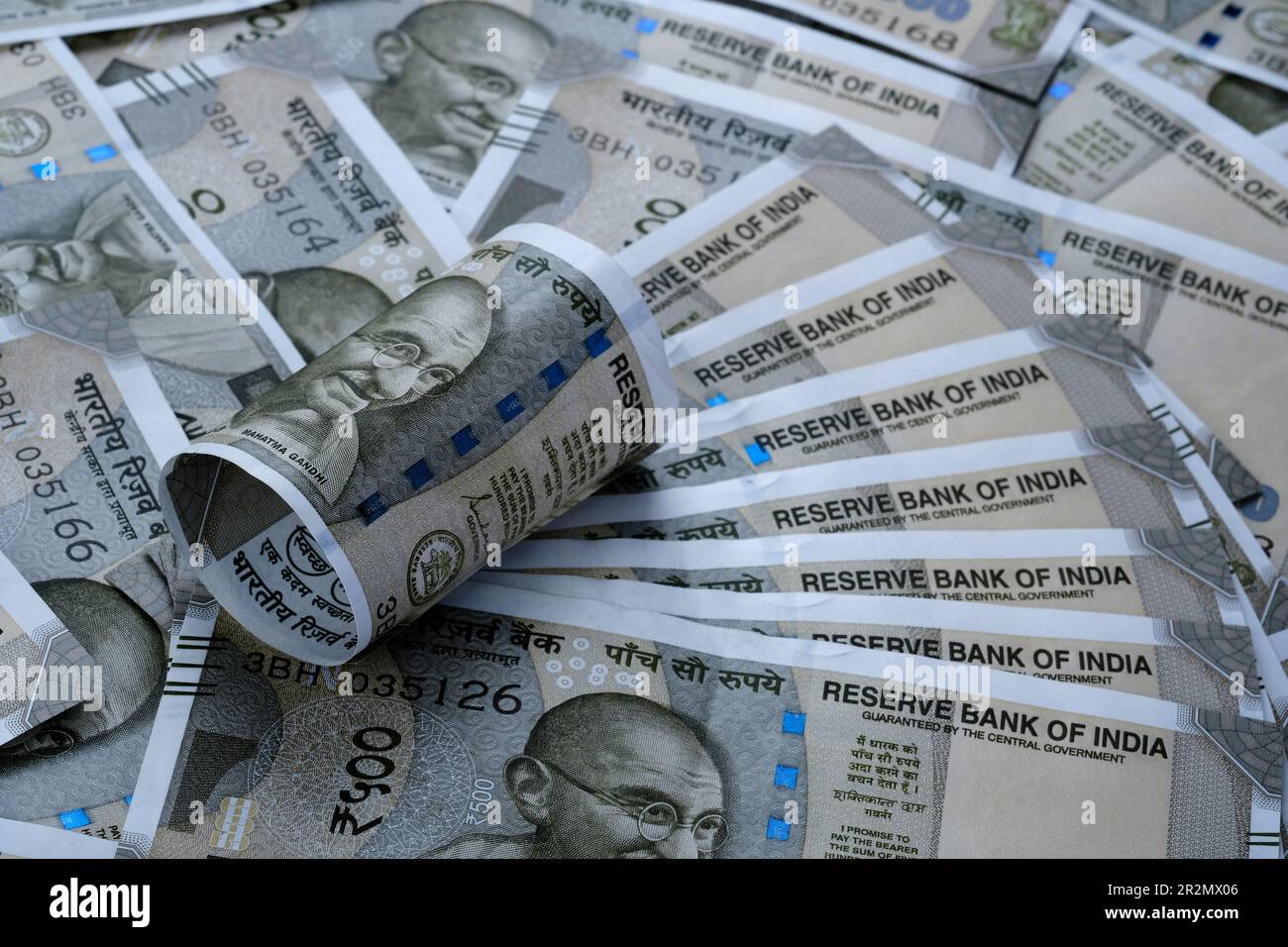 16 May 2023, Pune, India, Indian currency 500 rupees banknotes ...