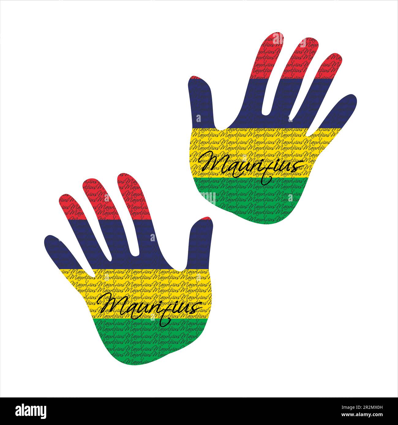 Hand drawn vector illustration with mauritius flag pattern great for ...