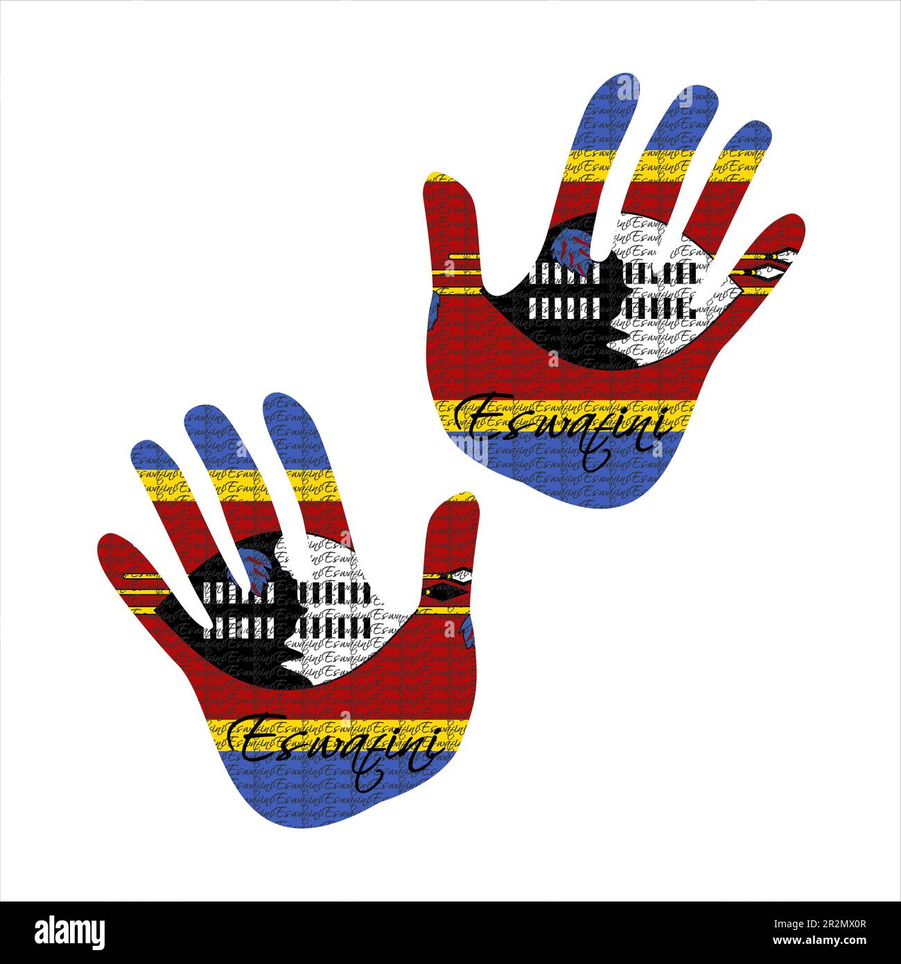 Hand drawn vector illustration with eswatini flag pattern great for ...