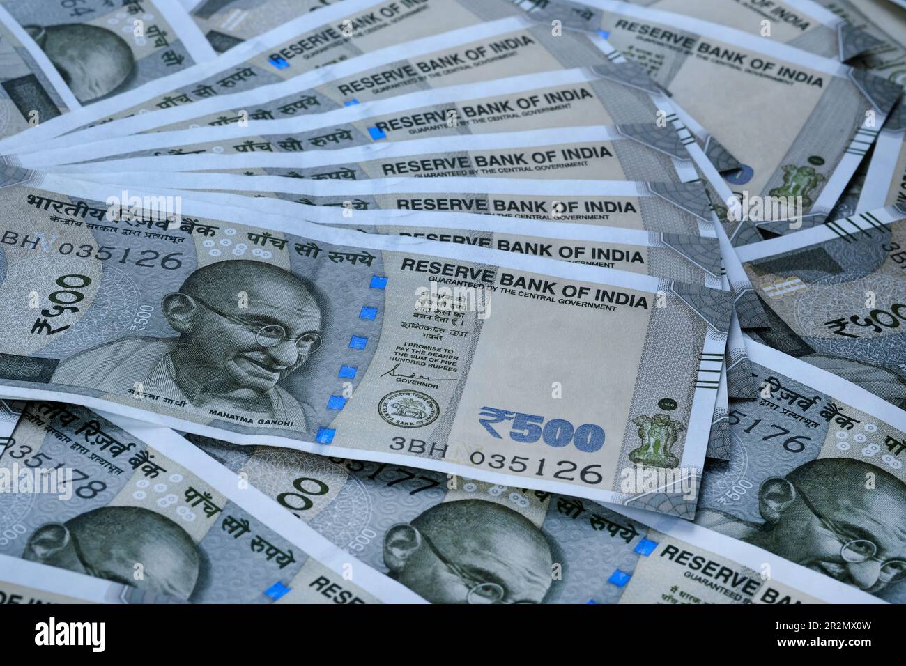 16 May 2023, Pune, India, Indian currency 500 rupees banknotes ...