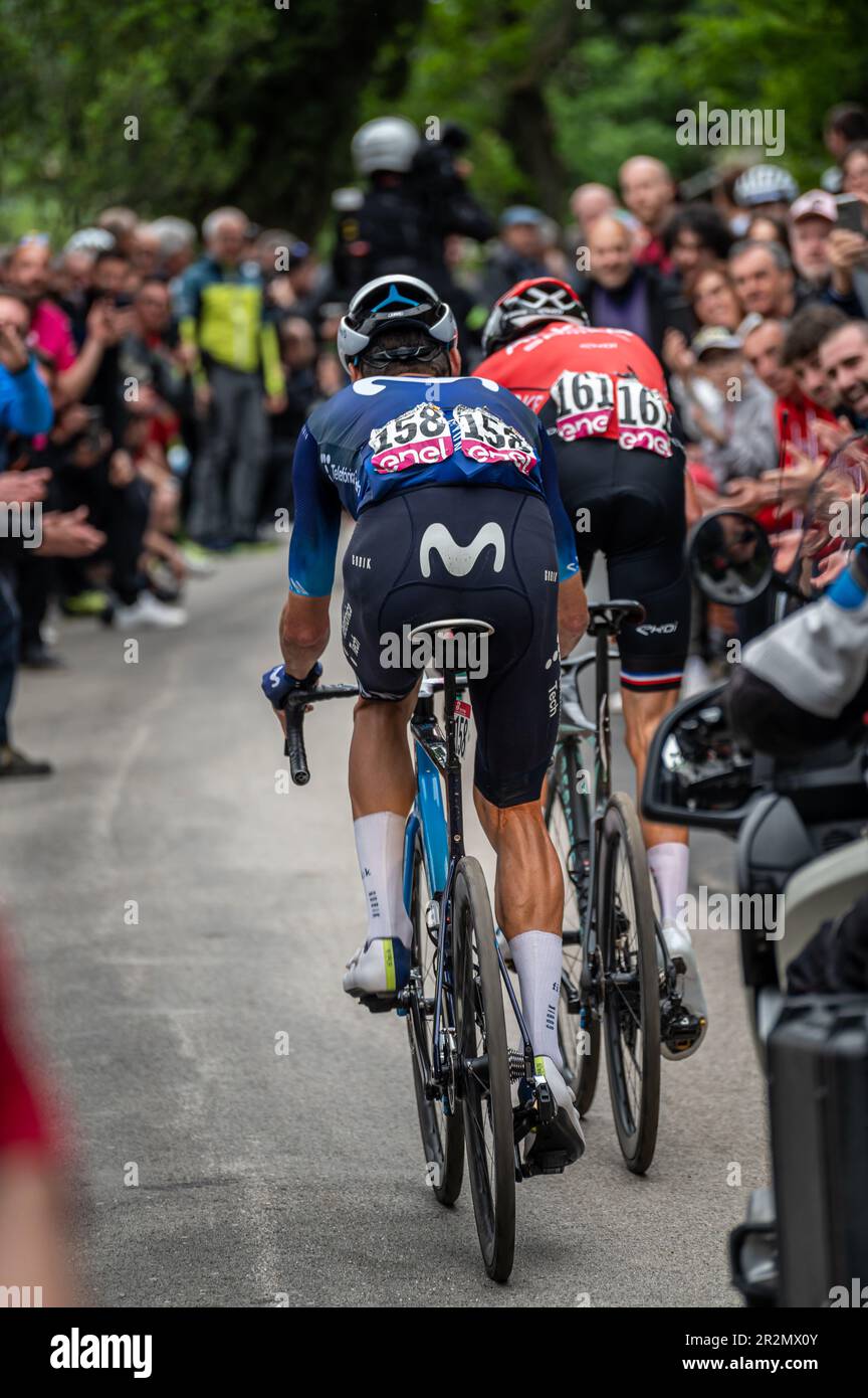 Italy, May 13, 2023: professional cyclists face the eighth stage of the ...