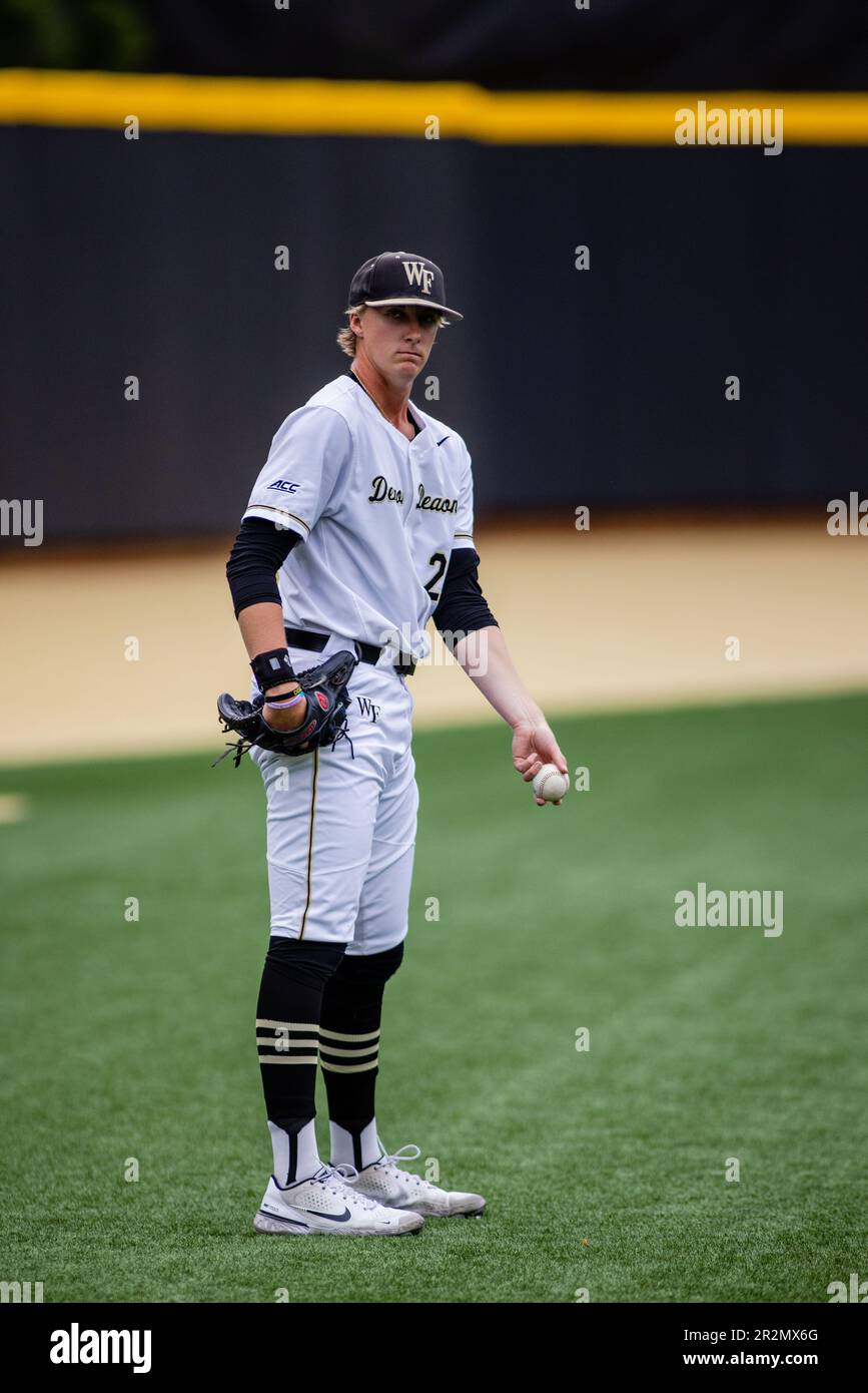 May 19, 2023: Wake Forest Demon Deacons pitcher Josh Hartle (23) warms ...