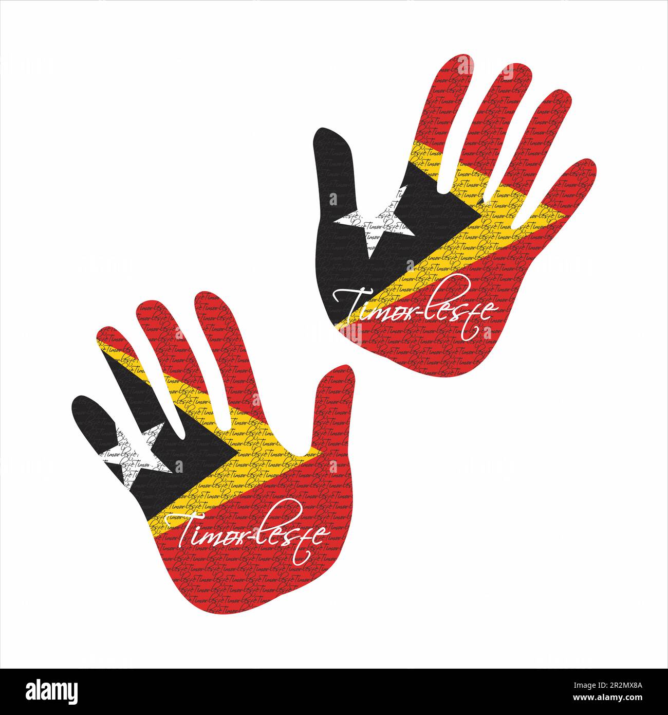 Hand drawn vector illustration with east timor flag pattern great for ...