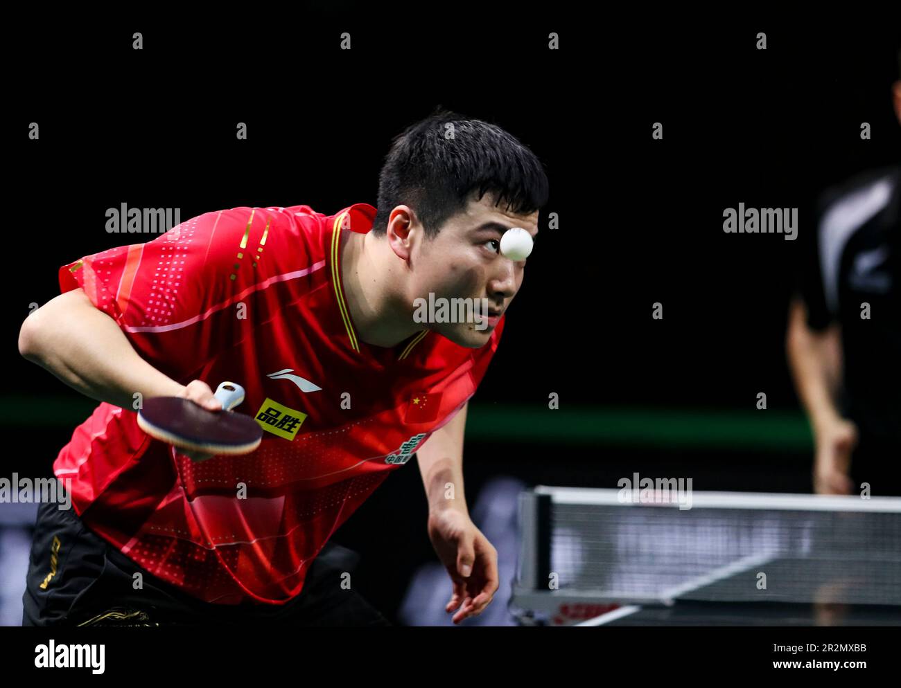 Durban, South Africa. 20th May, 2023. Liang Jingkun of China serves ...