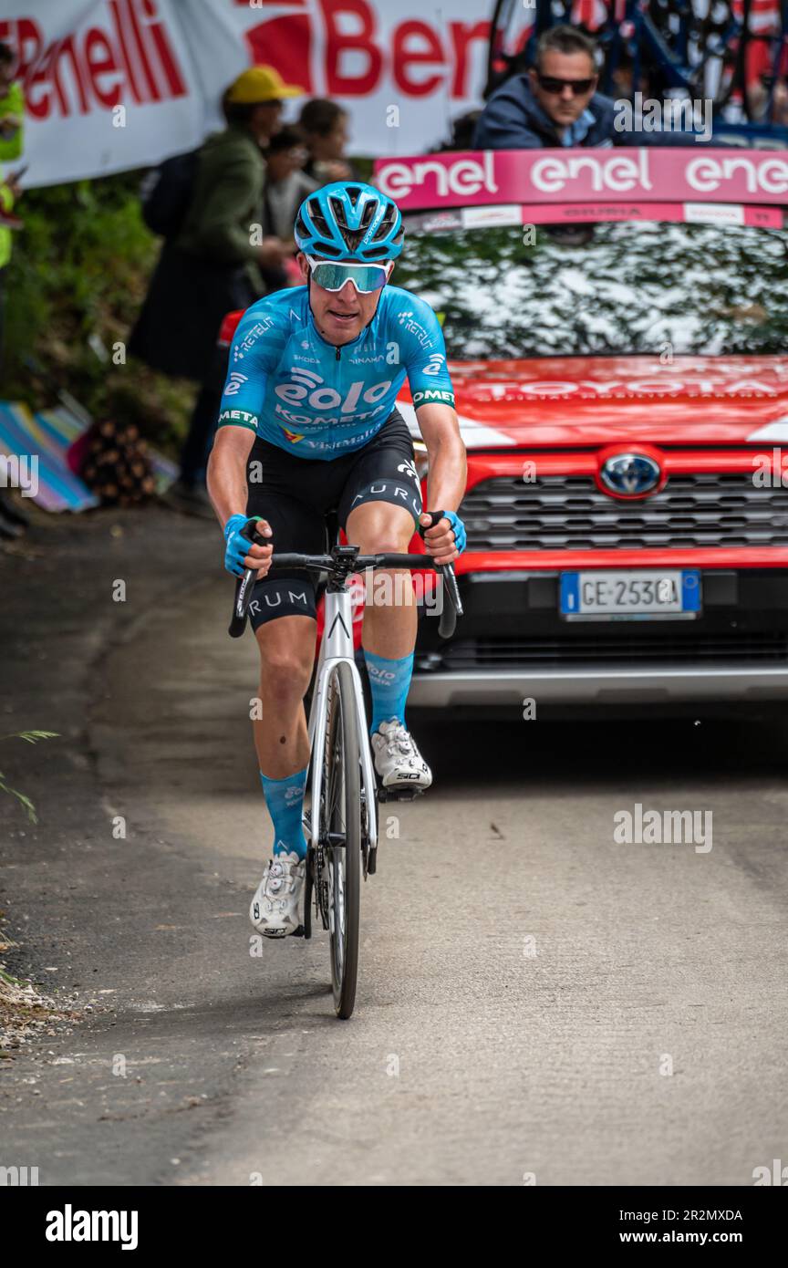 Italy, May 13, 2023: professional cyclists face the eighth stage of the ...