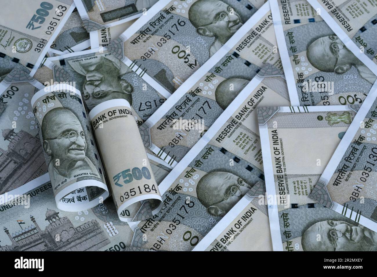 16 May 2023, Pune, India, Indian currency 500 rupees banknotes ...