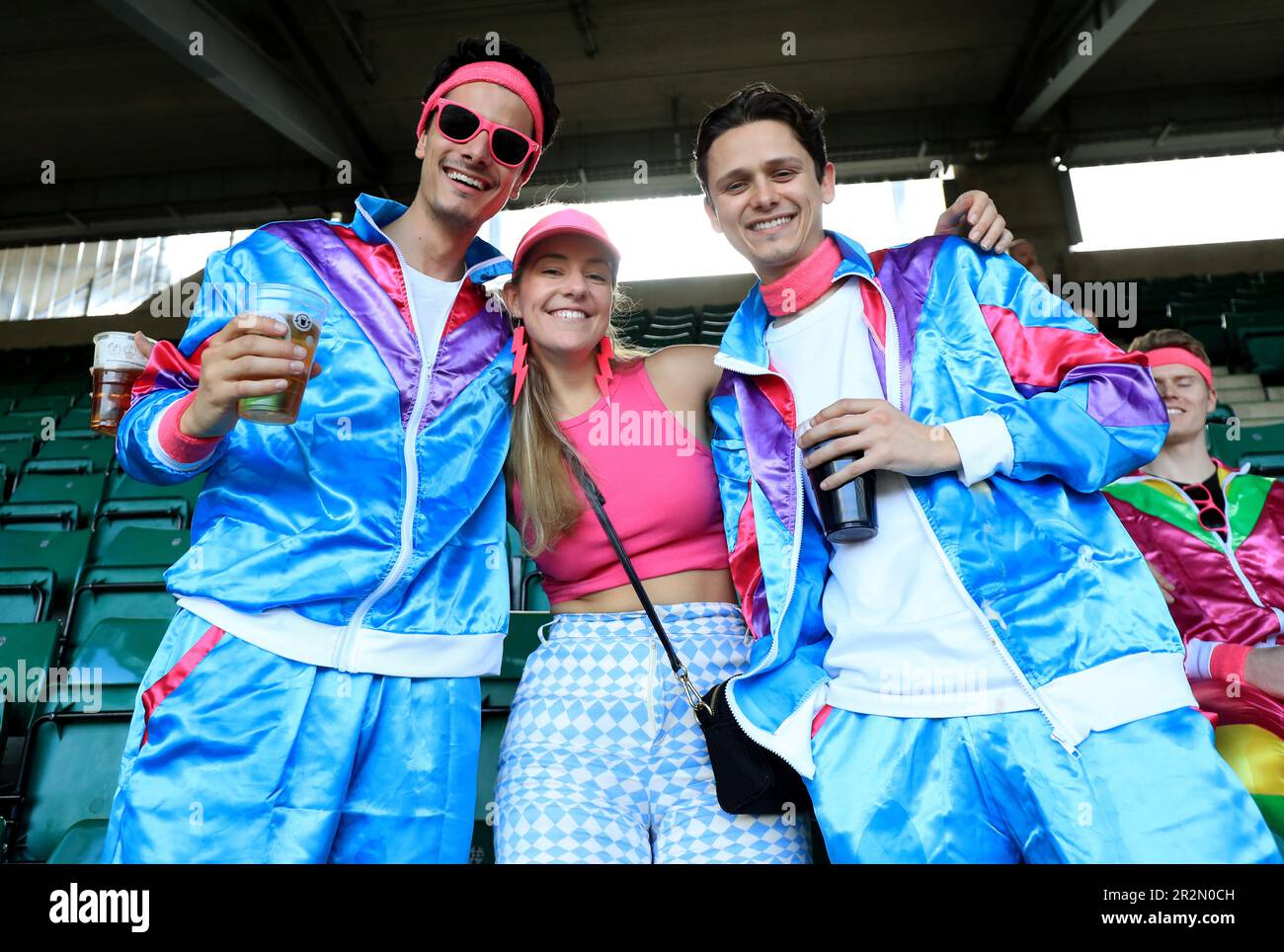 Fans sporting fancy dress in the stands during the HSBC World Rugby ...