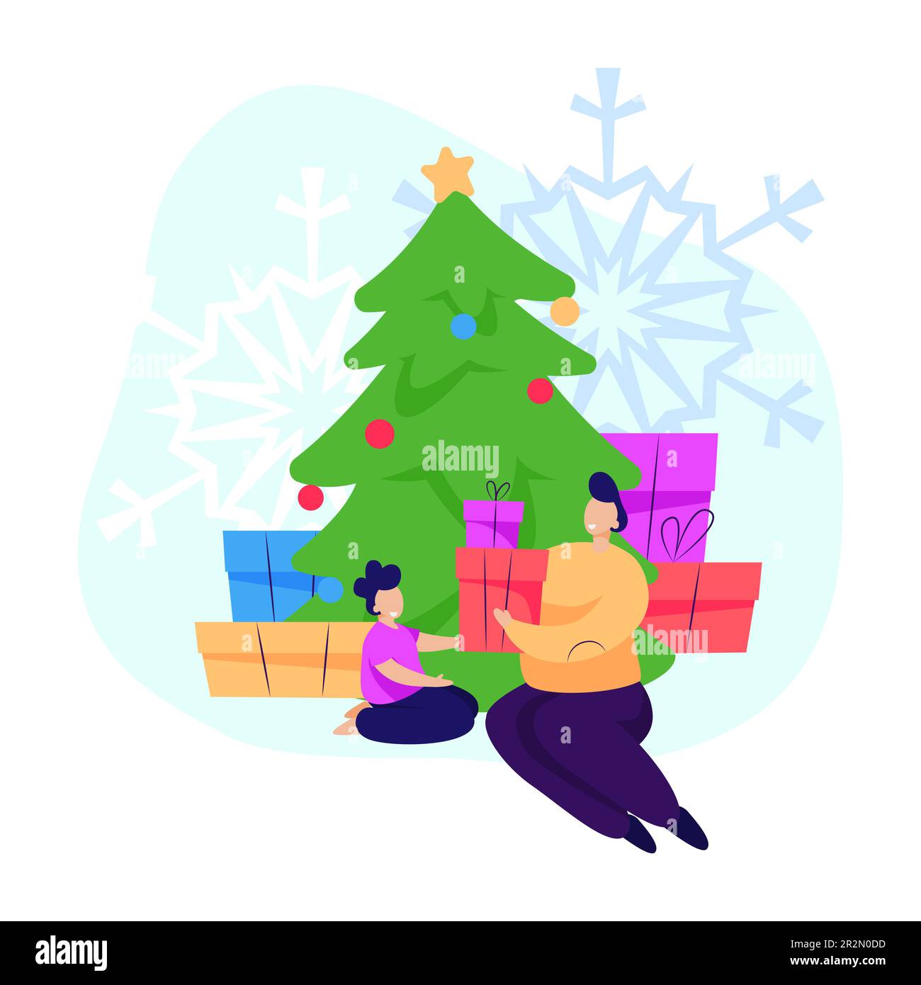 Mother daughter christmas present Cut Out Stock Images & Pictures - Alamy