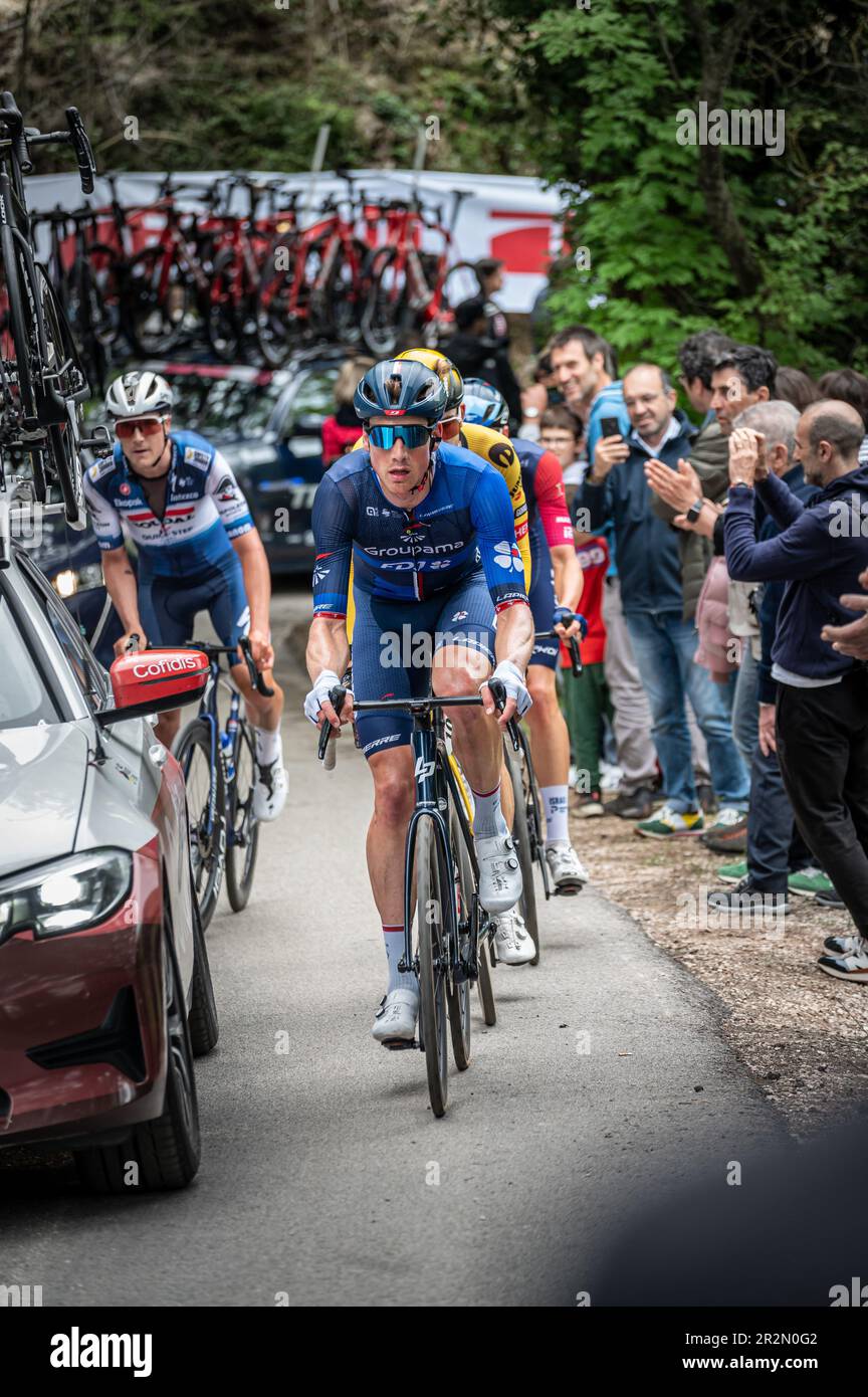 Italy, May 13, 2023: professional cyclists face the eighth stage of the ...