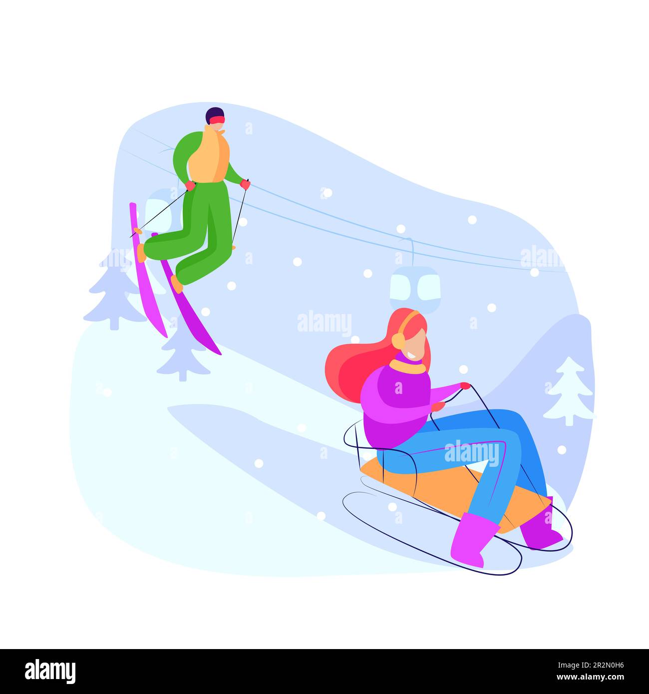 Man sledging Stock Vector Images - Alamy