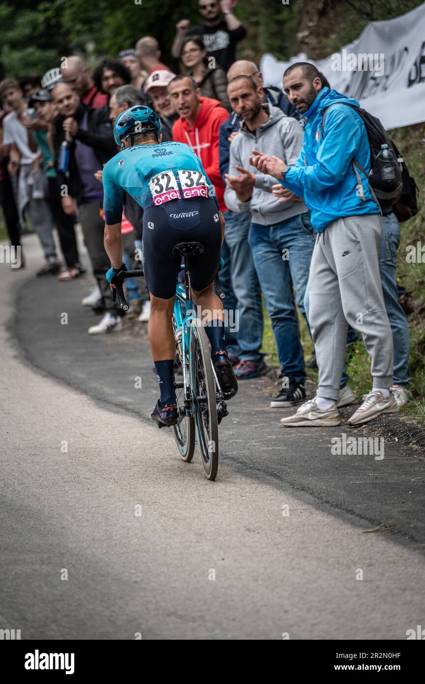 Italy, May 13, 2023: professional cyclists face the eighth stage of the ...