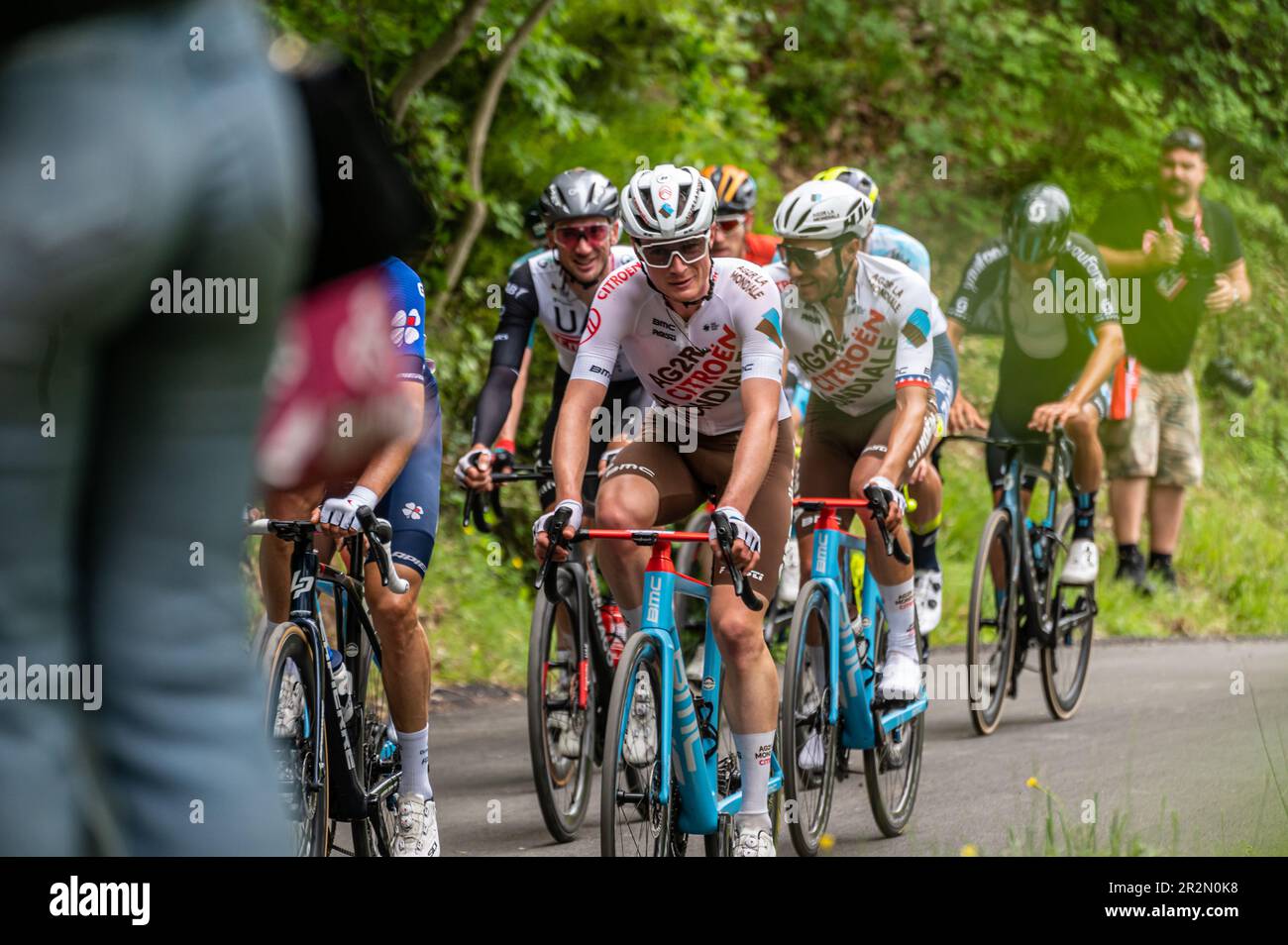 Italy, May 13, 2023: professional cyclists face the eighth stage of the ...