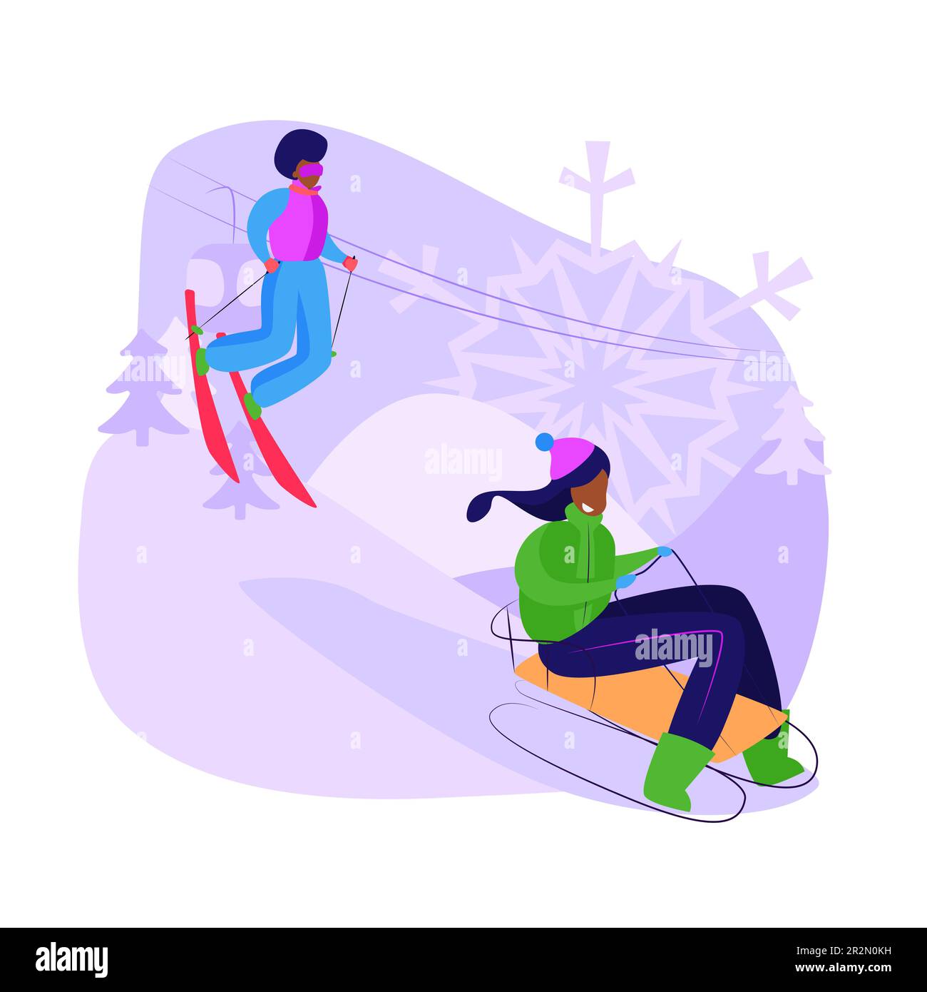 Woman sledging Stock Vector Images - Alamy