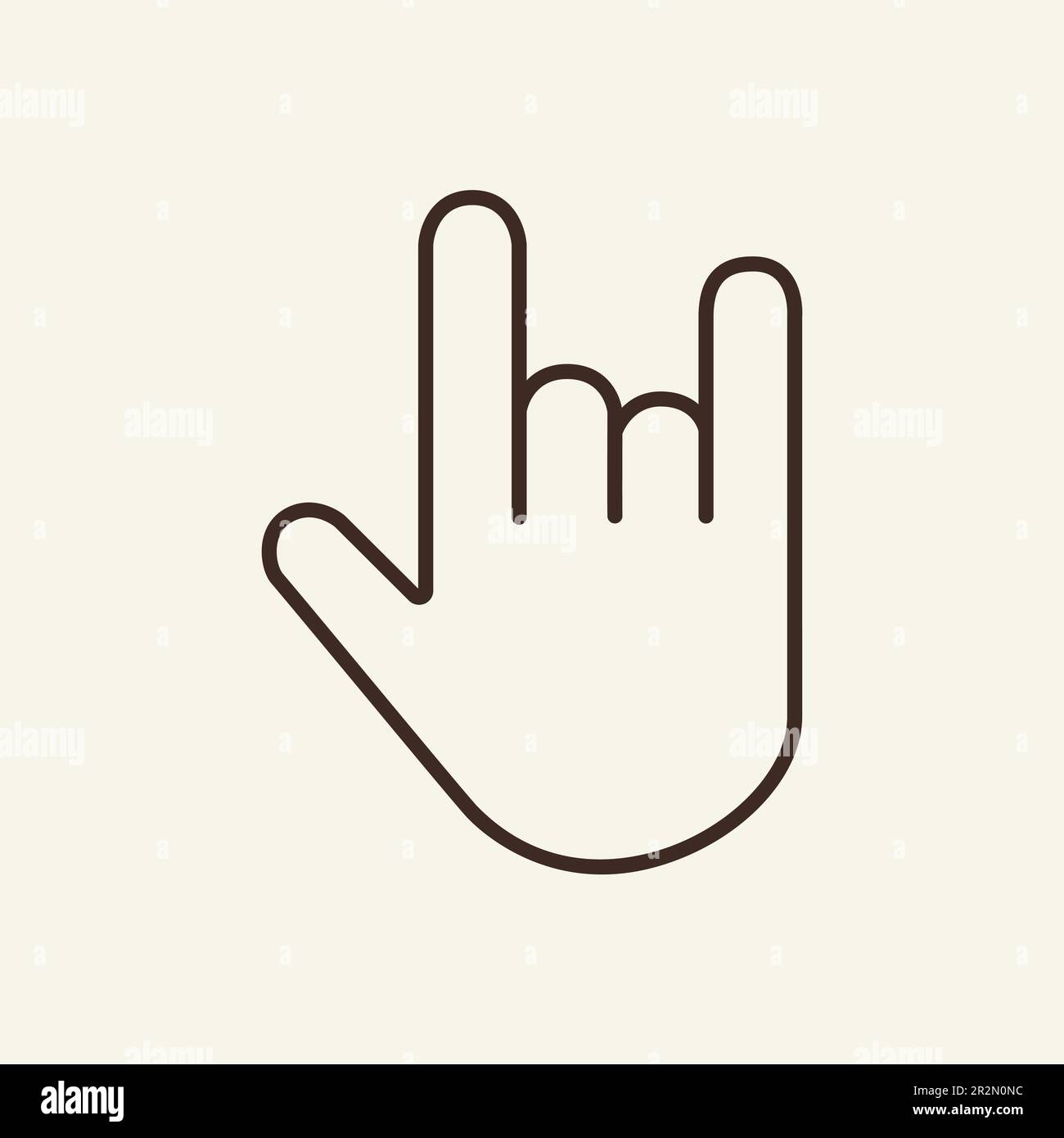 Rock hand icon thin Stock Vector Images - Alamy