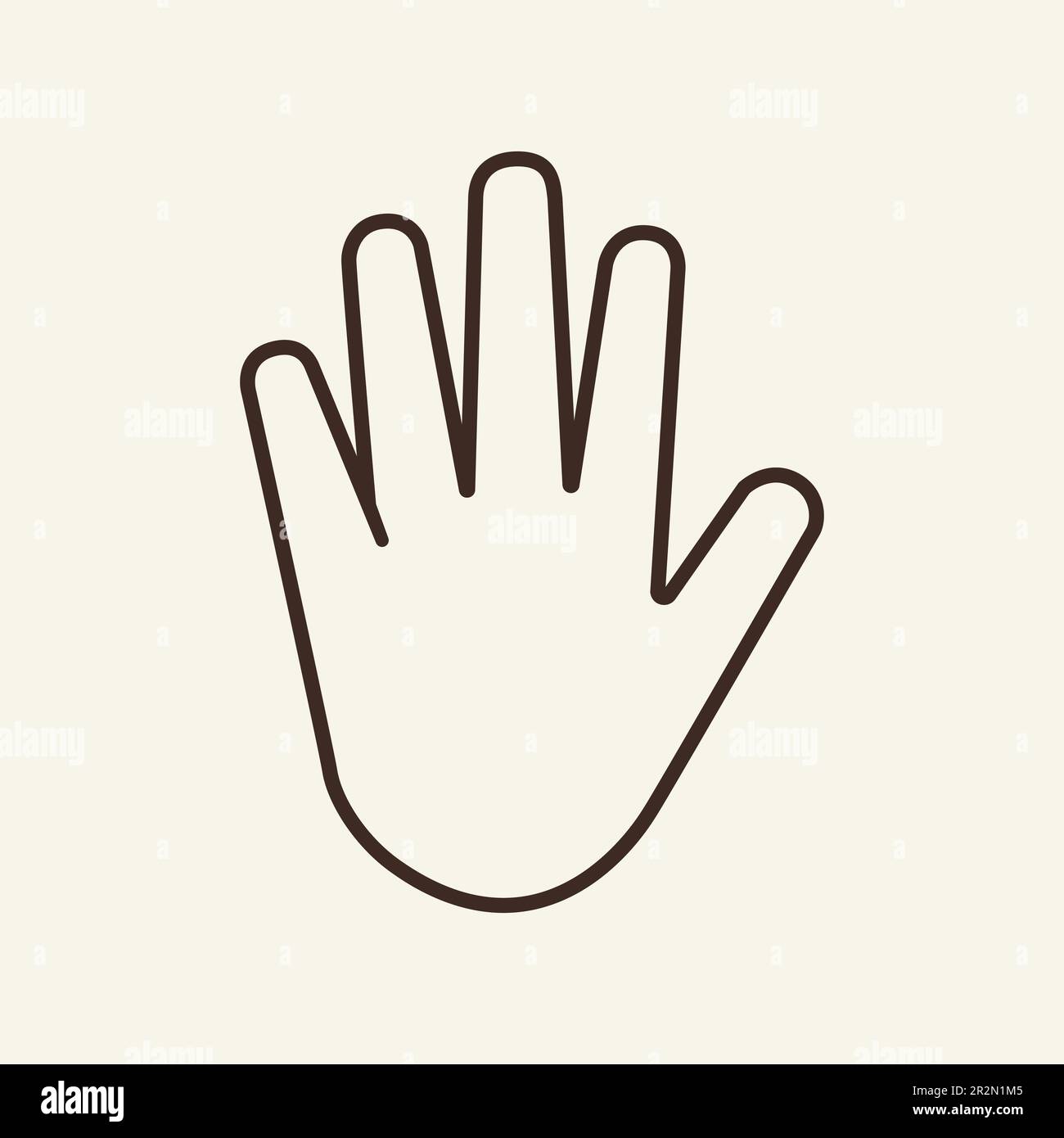 Five fingers line icon Stock Vector Image & Art - Alamy