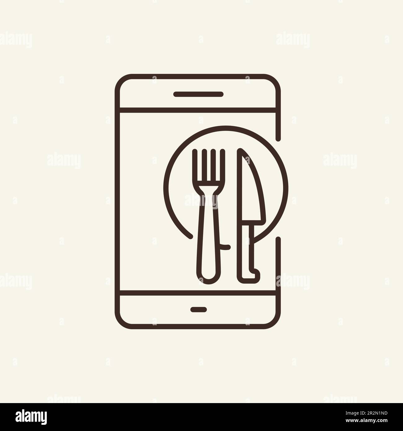 Mobile and flatware line icon Stock Vector Image & Art - Alamy