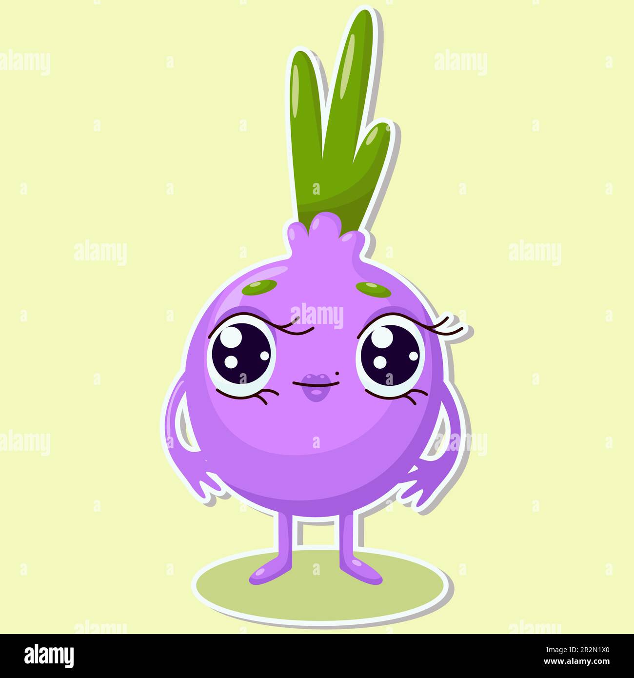Vector illustration of onion character stickers with cute expression ...