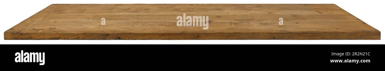 Wooden table surface. Blank Front view isolated on white background ...