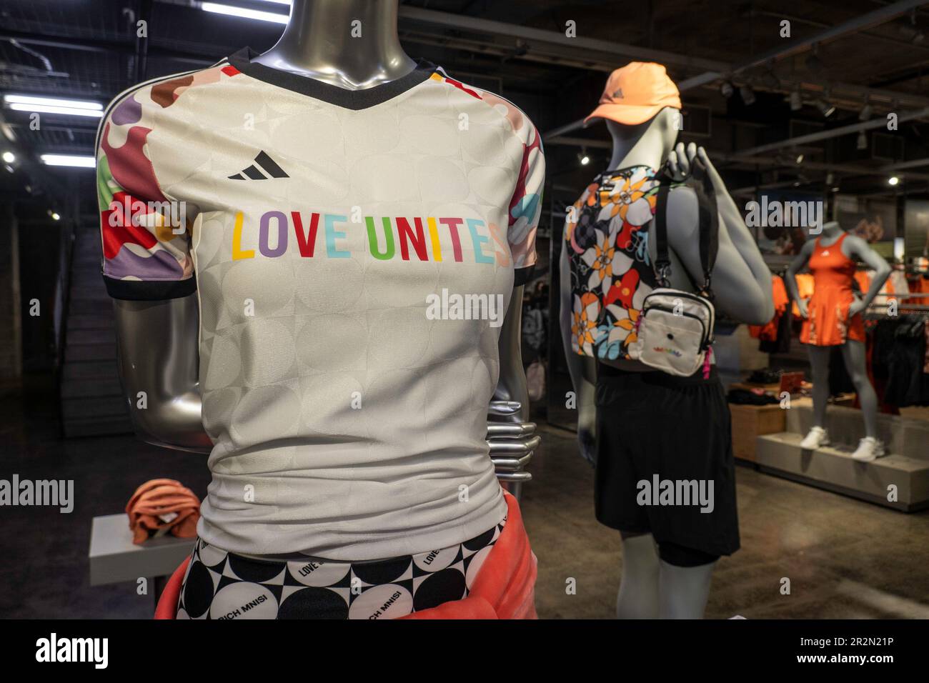 Adidas flagship storefront is located at 565 Fifth Avenue in New York City, USA 2023 Stock Photo ...