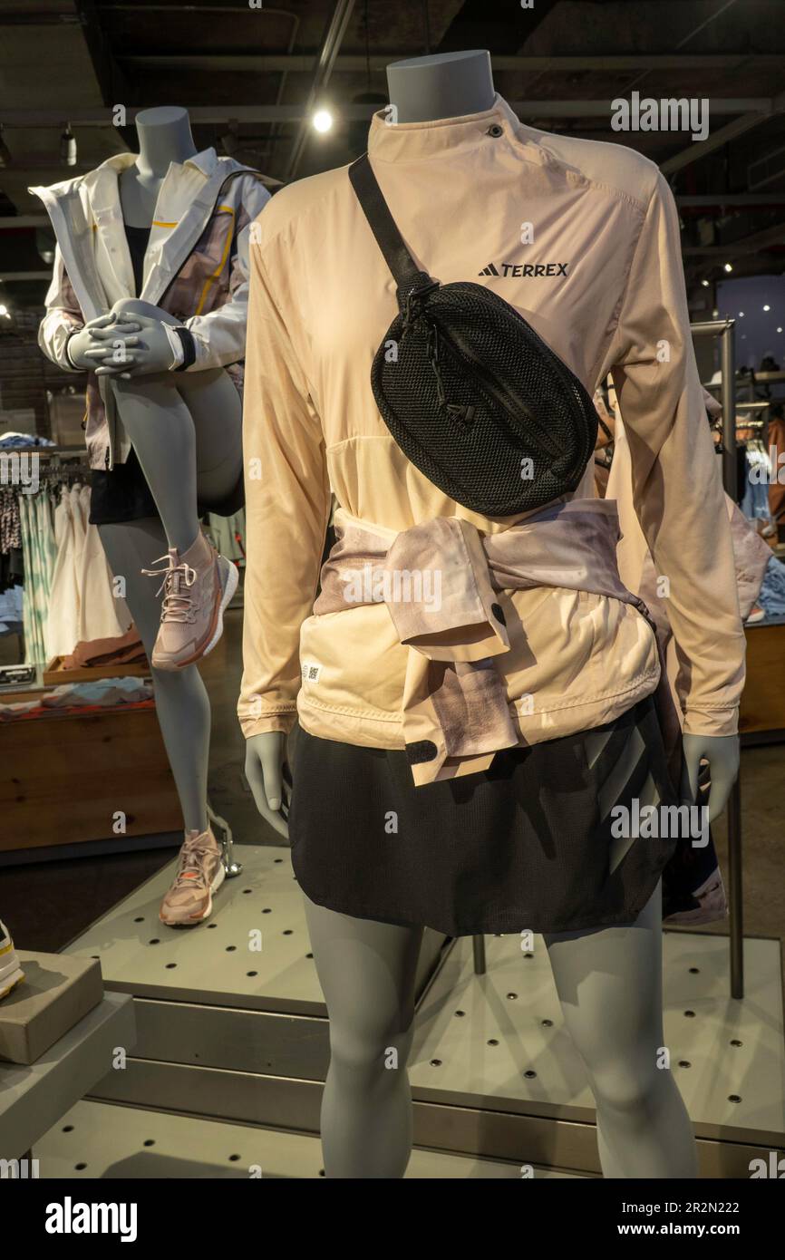 Adidas flagship storefront is located at 565 Fifth Avenue in New York City, USA 2023 Stock Photo ...