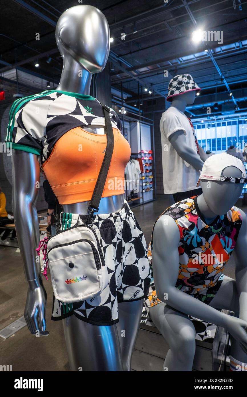 Adidas flagship storefront is located at 565 Fifth Avenue in New York City, USA 2023 Stock Photo ...