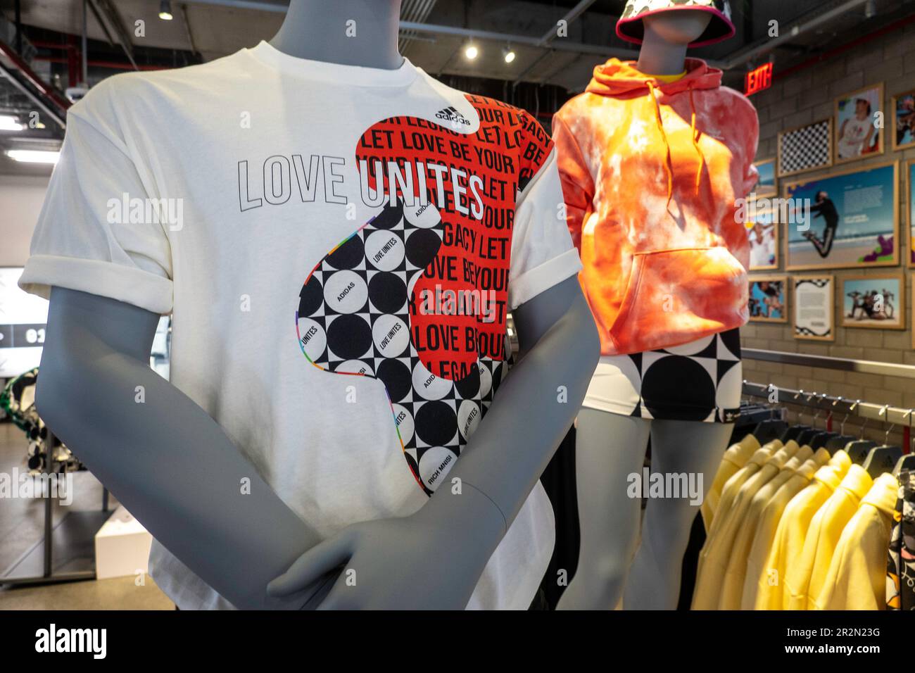 Adidas flagship storefront is located at 565 Fifth Avenue in New York City, USA 2023 Stock Photo ...