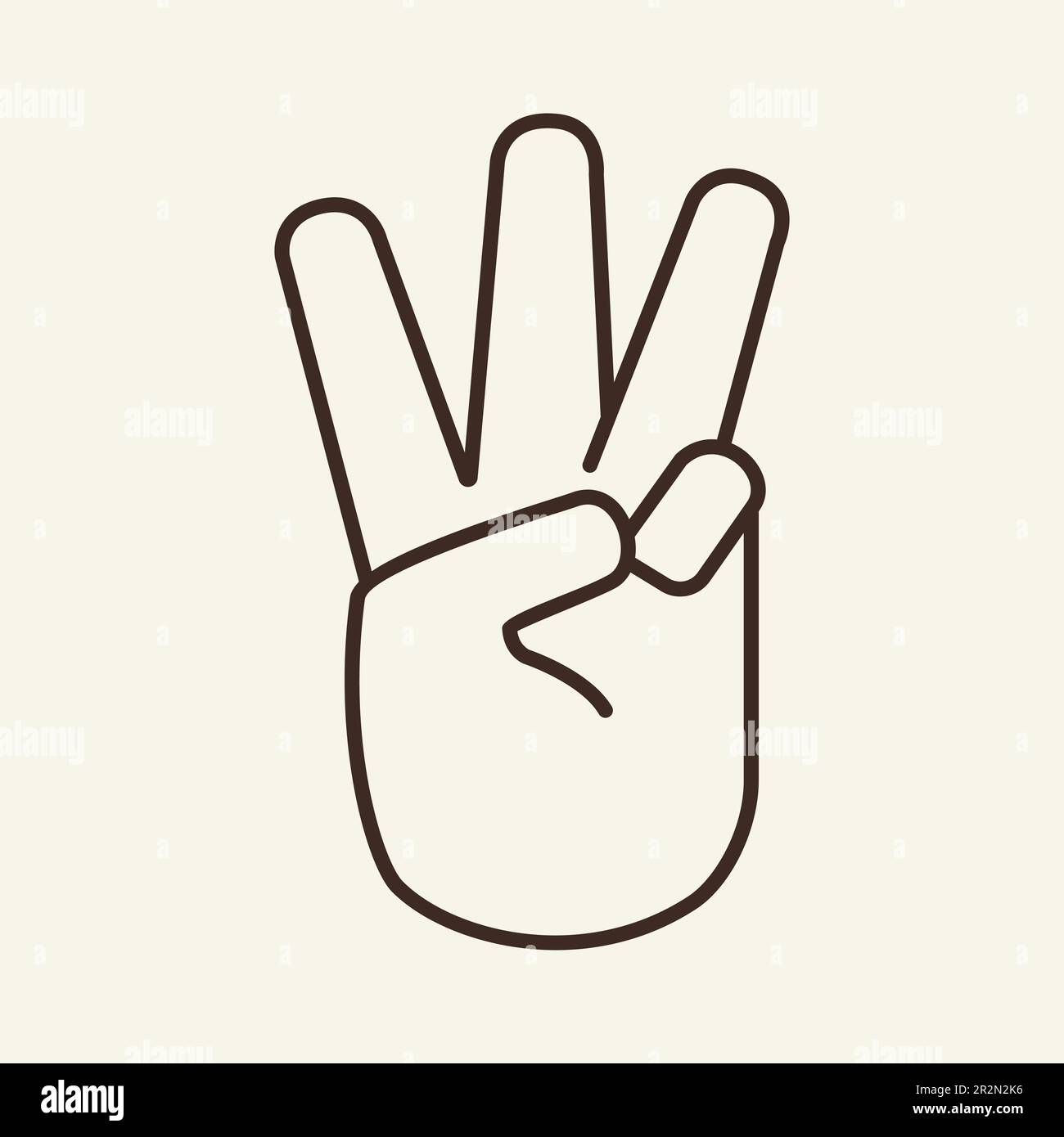 Three fingers gesture line Stock Vector Images - Alamy